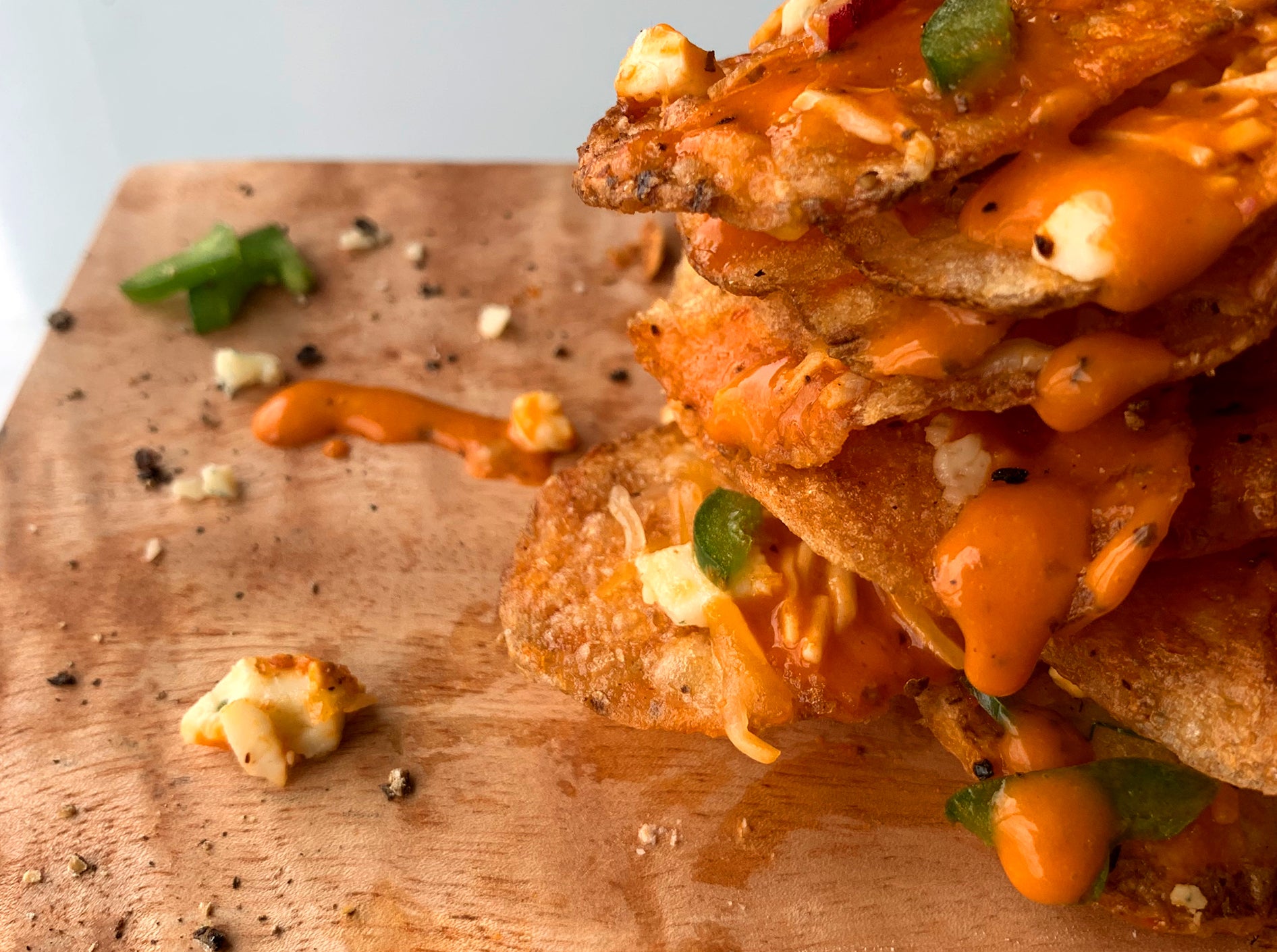 Buffalo Blue Cheese Nachos | Blonde Beard's Buffalo Sauce